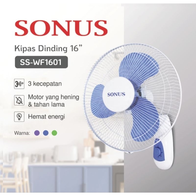 Jual kipas angin angin tempel dinding sonus 16 inch | Shopee Indonesia