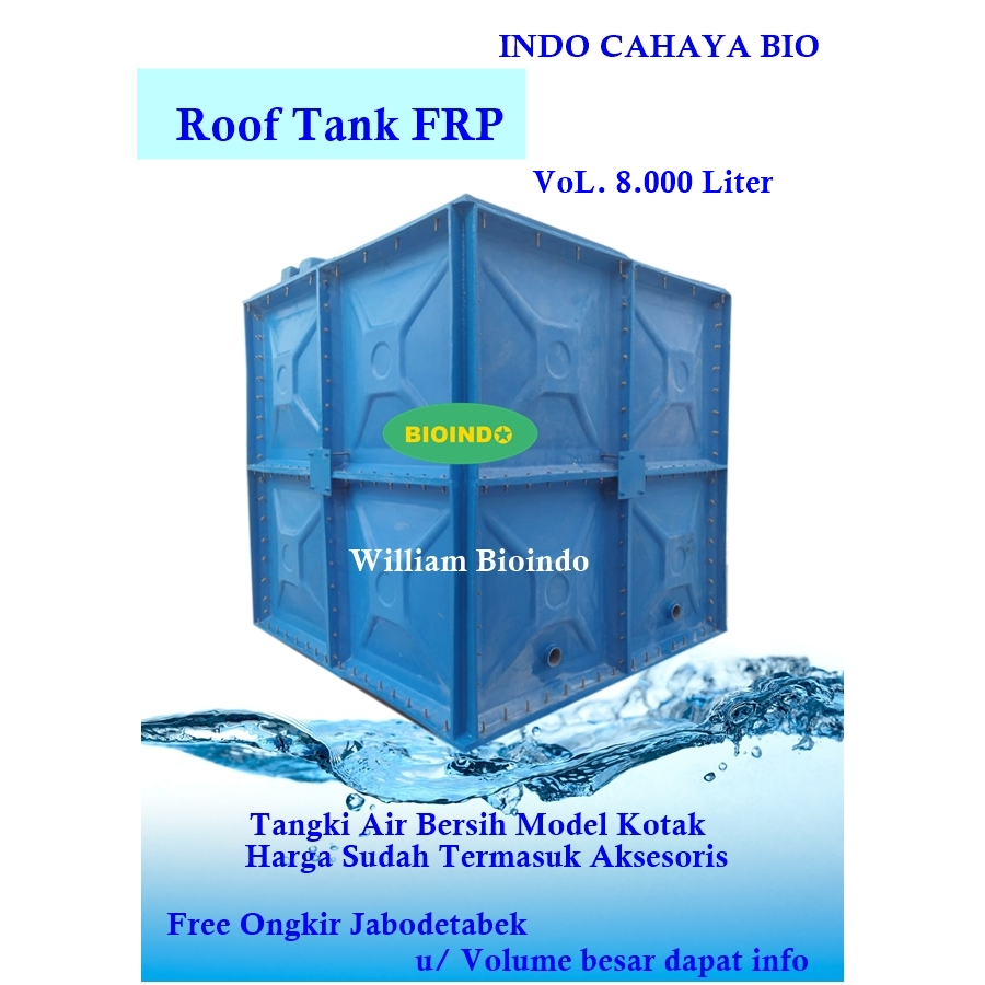 Jual Panel tank Bioindo 8000 liter, Roof water tank, tangki air kotak ...