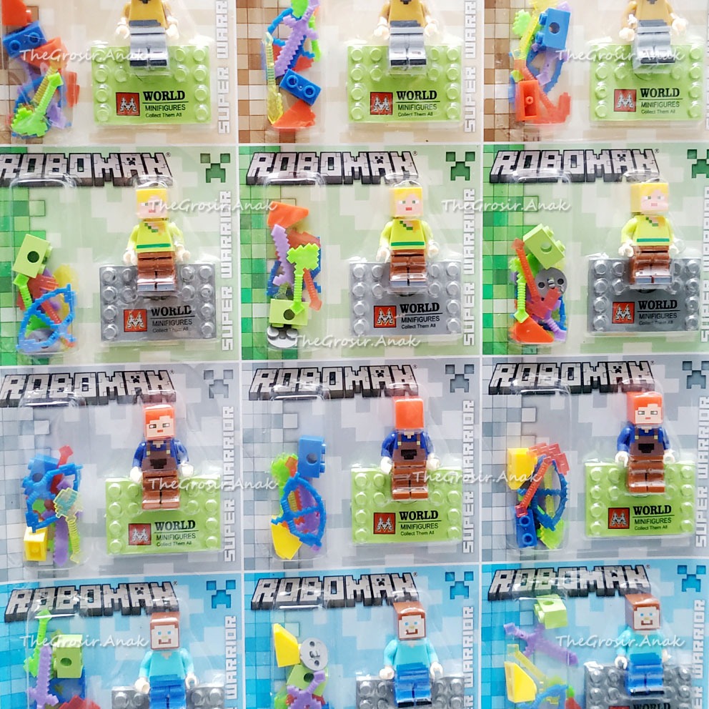 Jual TGA Block Roboman Minecraft Super Warrior Mainan DIY Susun Balok ...