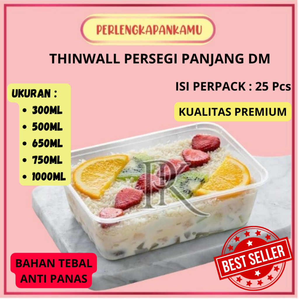 Jual Thinwall 650ml Rec/ Kotak Makan Plastik / Food Container / Box ...