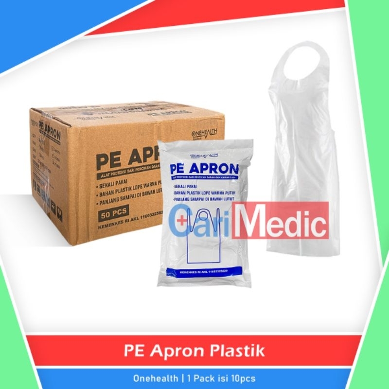 Jual Apron Plastik Celemek Baju Medis Putih Sekali Pakai APD Pack isi ...