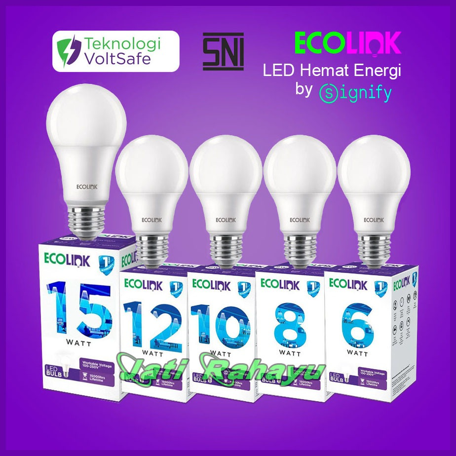 Jual ECOLINK LAMPU LED 6W 8W 10W 12W 15W 19W PUTIH - BOHLAM BULB 6 8 10 ...
