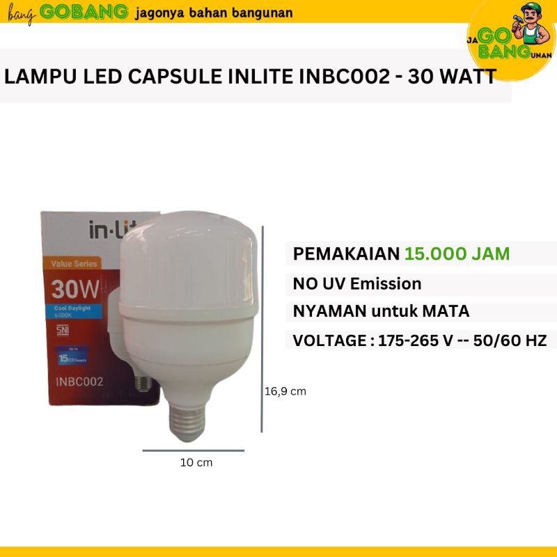 Jual LAMPU LED CAPSULE INLITE BULB 30 WATT | Shopee Indonesia