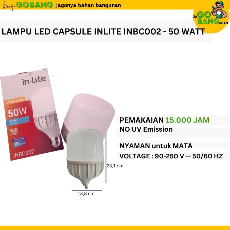 Jual LAMPU LED CAPSULE INLITE BLUB 50 WATT | Shopee Indonesia