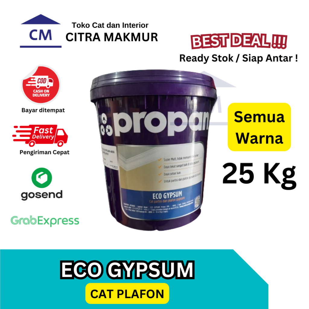 Jual Propan Cat Plafon Eco Gypsum White - 25 Kg | Shopee Indonesia