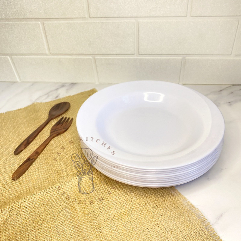 Jual Piring Melamine Polos Putih Warna 9 in / Piring Makan Polos ...