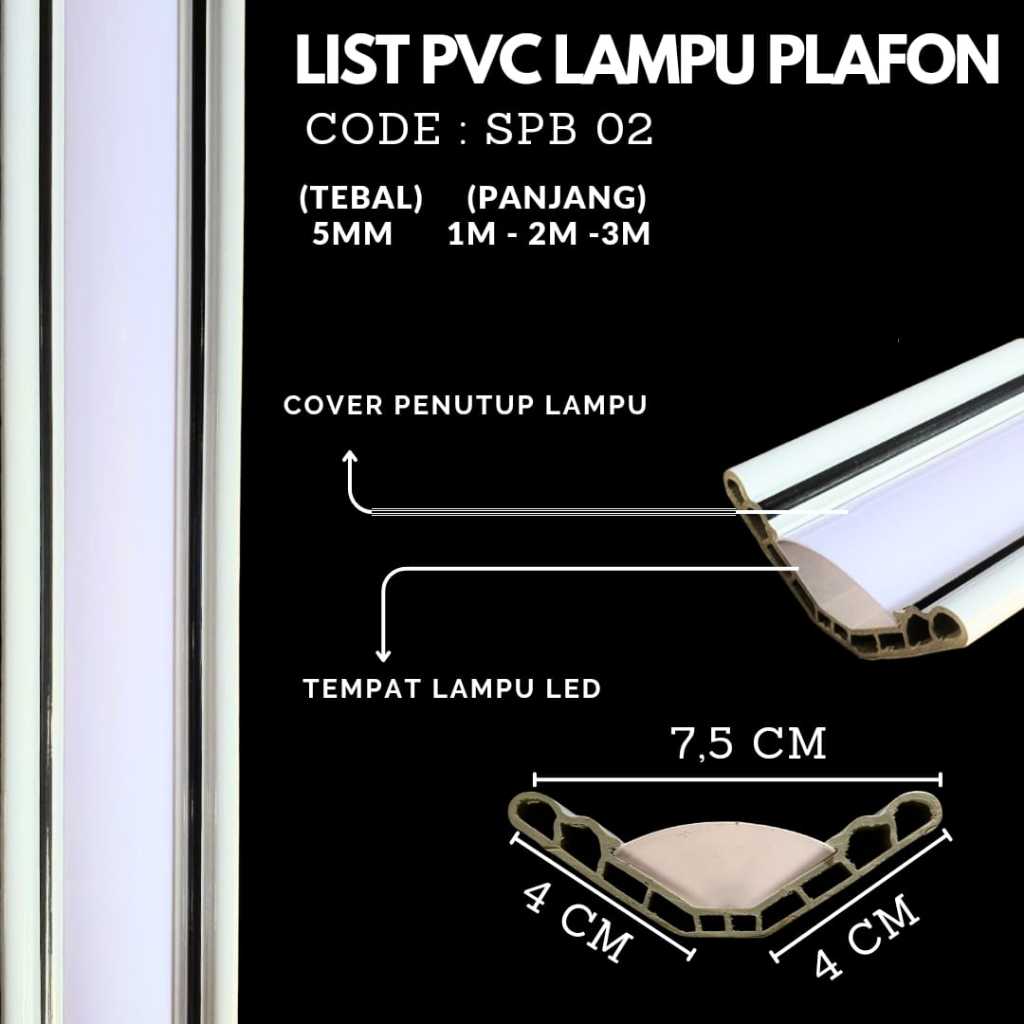 Jual List Lampu Plafon PVC/ List Gold/ List Lampu LED Termurah | Shopee ...