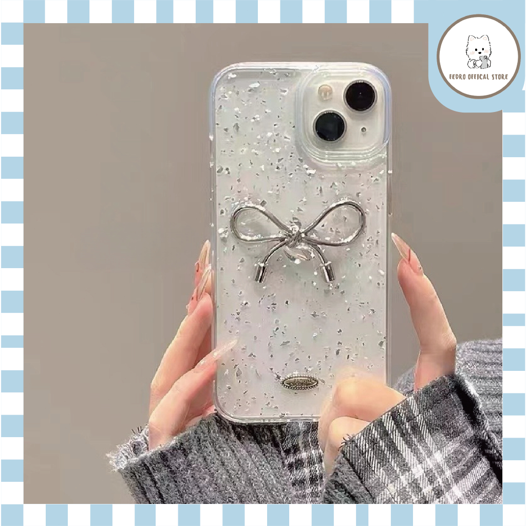 Jual Case Iphone Glitter Ribbon Clear Case 11 12 13 14 15 Pro Max XR ...