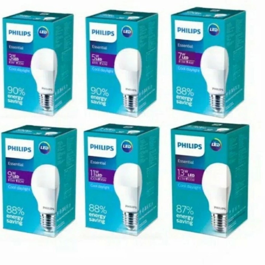 Jual PHILIPS LED ESSENTIAL BULB 3W 5W 7W 9W 11W 13W SNI BERGARANSI | Shopee Indonesia