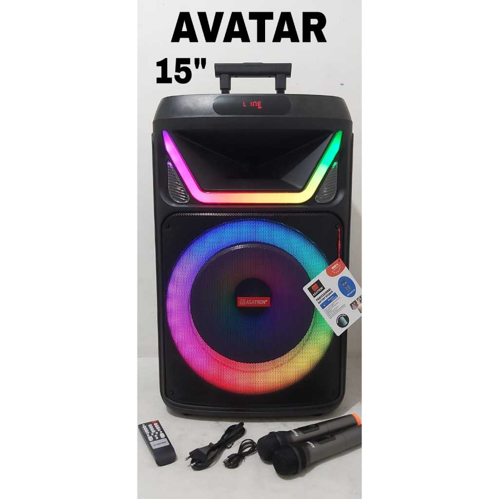 Jual speaker aktif bluetooth portable ASATRON AVATAR 15 inch speaker 15 ...