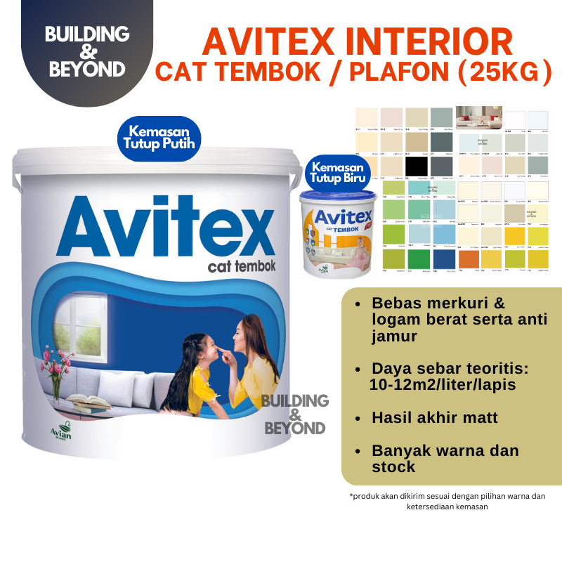 Jual CAT TEMBOK INTERIOR PLAFON AVITEX AVIAN INTERIOR PAIL EMBER 25 KG ...