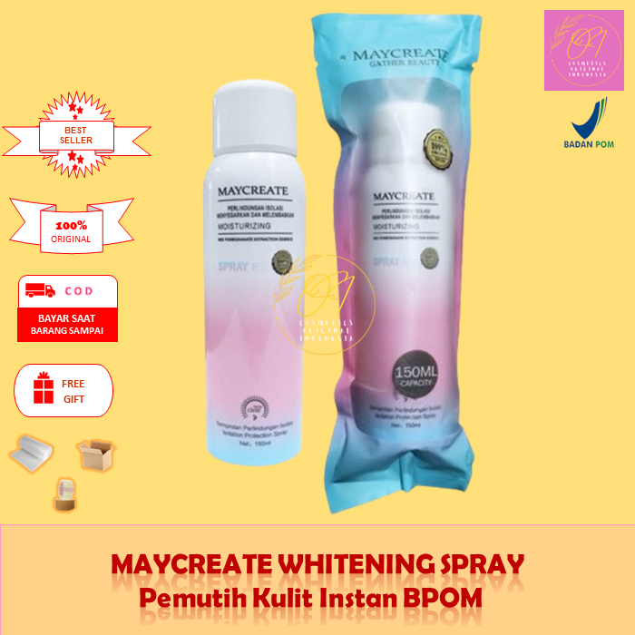 Jual Maycreate Whitening Spray Moisturizer Pemutih Instan Tone Up Badan ...
