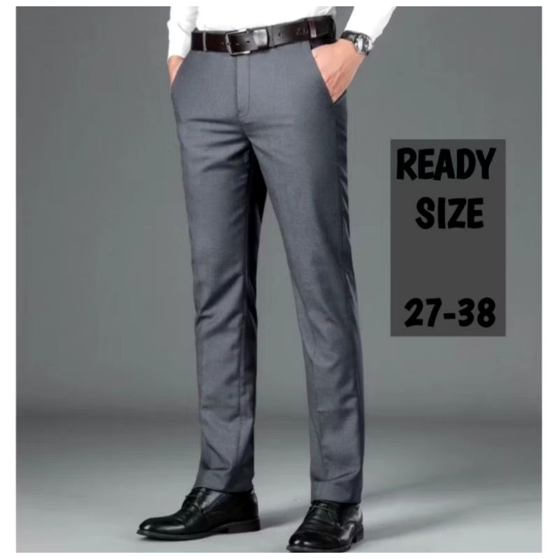 Jual Celana Kantor Formal Pria Slimfit Bahan Dasar Kain wool Premium | Shopee Indonesia