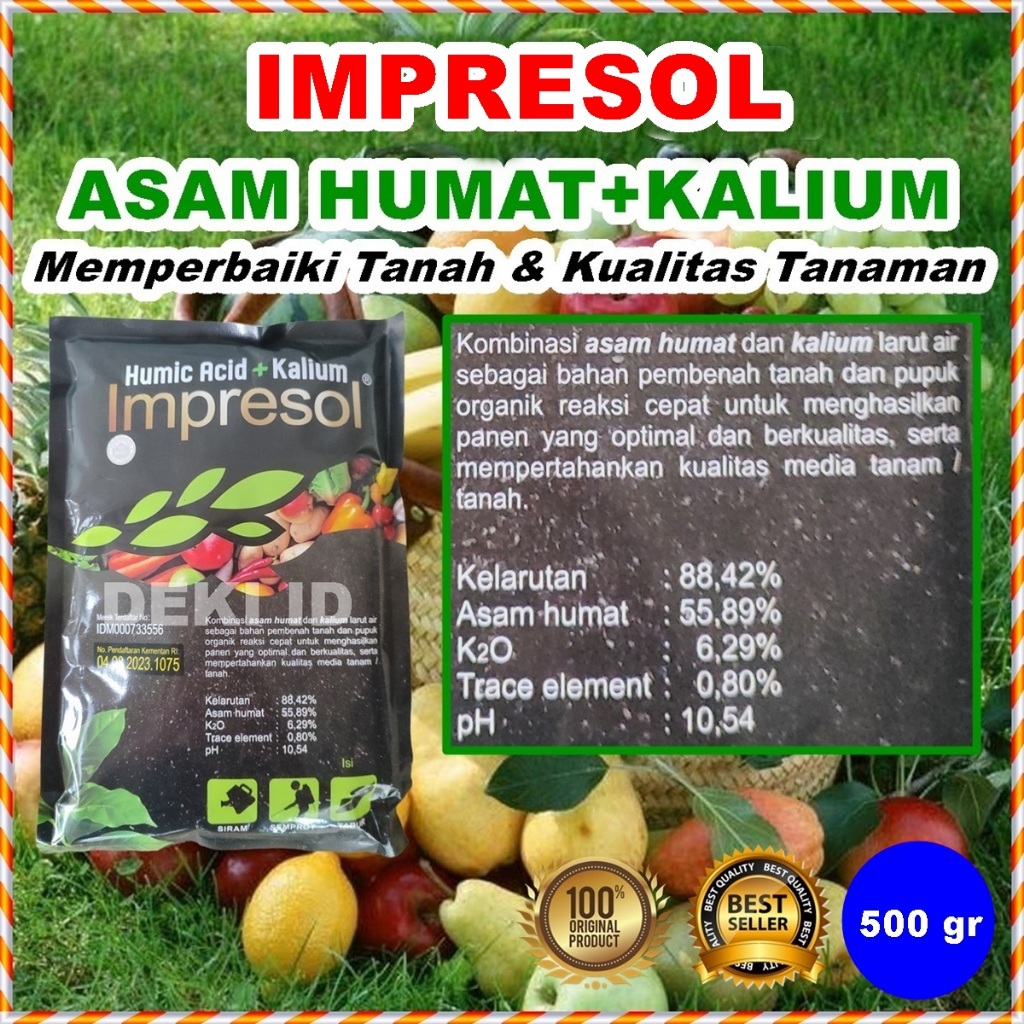 Jual Impresol 500 gr Asam Humat Kalium Humate Pupuk Organik Pembenah Penyubur Tanah Humic Acid ...