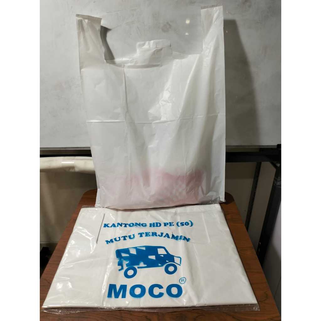 Jual Kantong Plastik JUMBO / Kreset Plastik JUMBO HD MOCO Warna Putih Susu Uk 50 - MOCO PUTIH ...