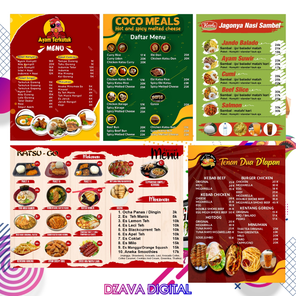 Jual JASA DESAIN MENU| DESIGN DAFTAR MENU MODERN | JASA DESAIN MENU ...