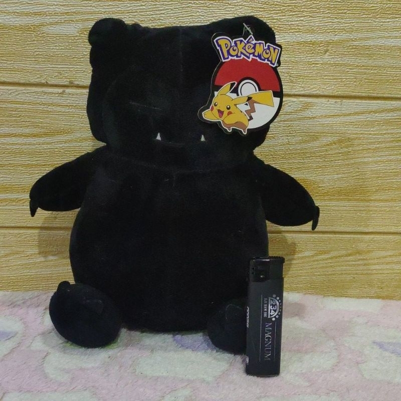 Jual Boneka pokemon black snorlax with tag | Shopee Indonesia