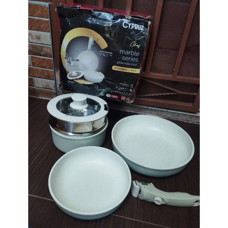 Jual Cypruz Cookware Set Granite Diecast Wajan Set Premium Anti Lengket ...
