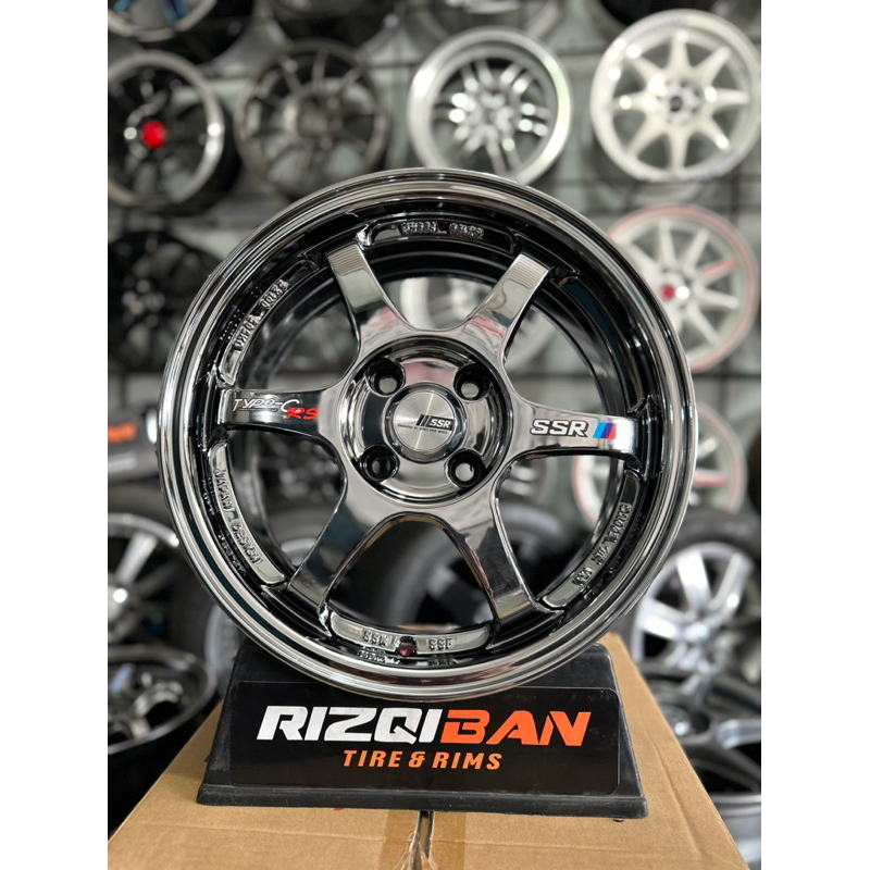 Jual velg ssr type c r15 black chrome pcd 4x100 lebar 6,5 kondisi baru | Shopee Indonesia