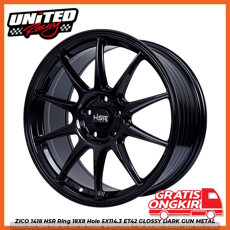 Jual VELG MOBIL RING 18 HSR ZICO DARK GUN METAL LUBANG PCD 5 X114,3 UNTUK HRV MAZDA3 VITARA SX4 ...