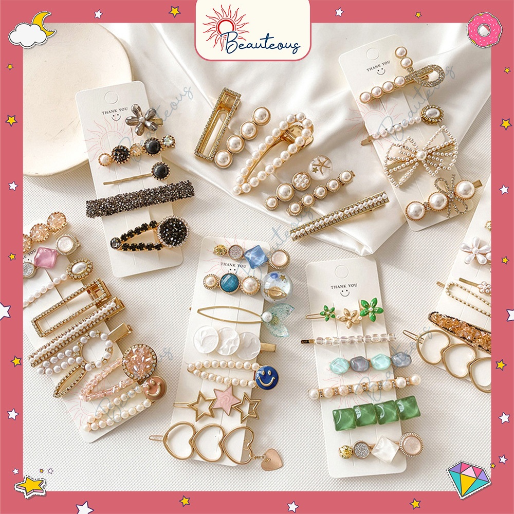 Jual Jepit Rambut Retro Mutiara Aksesoris Rambut Set Isi 5 Pcs | Shopee Indonesia