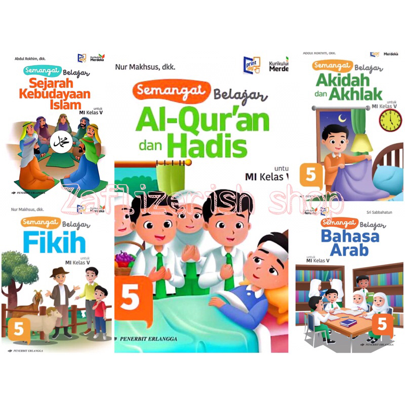 Jual Buku Erlangga Semangat Belajar kelas 5 SD/Mi -BAHASA ARAB / FIKIH / AKIDAH AKHLAK / AL QUR ...