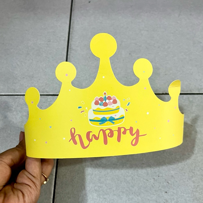 Jual Mahkota crown king party ulang tahun kertas premium tulisan happu ...