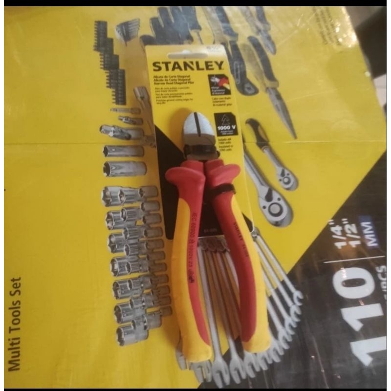Jual stanley tang potong listrik 1000 volt 6 inch VDE diagonal plier ...
