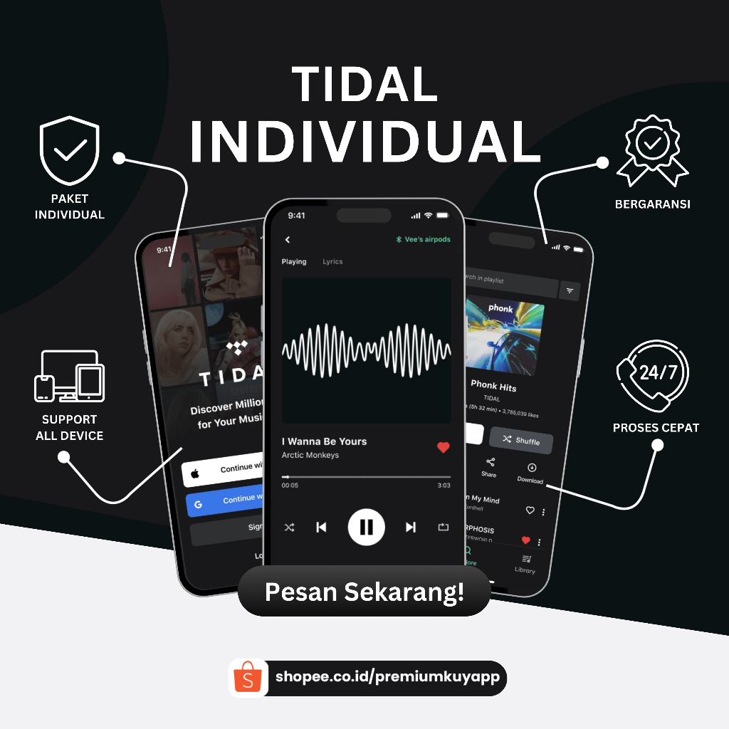 Jual TIDAL PREMIUM INDIVIDUAL [SEBULAN] | Shopee Indonesia