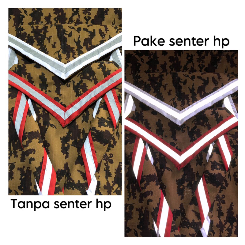 Jual scraf loreng pramuka lis merah dan lis putih / scraft pramuka ...