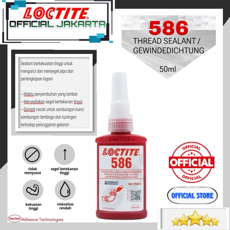 Jual LEM 586 50ml Thread Sealant Lem Loctite 586 50 ml Lem Serbaguna ...