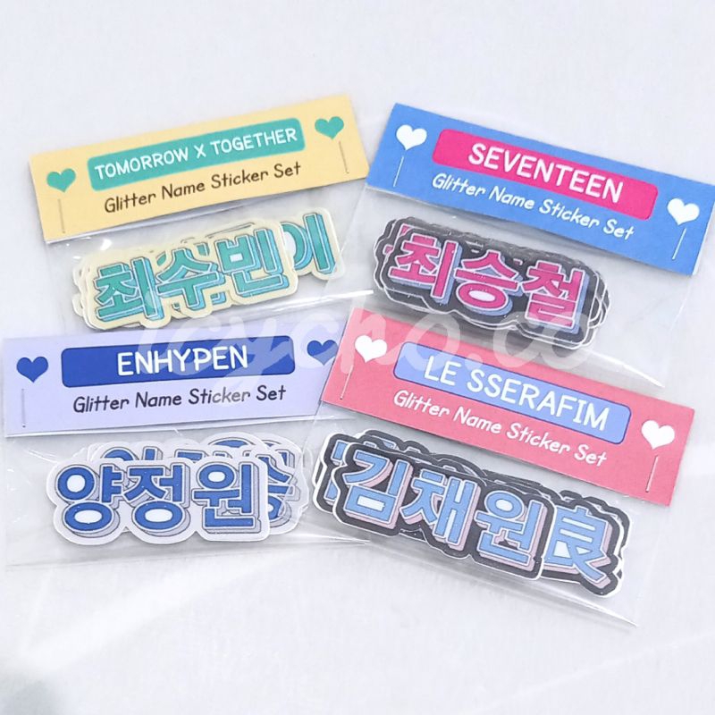 Jual [cek deskripsi] Kpop Idol Name Glitter Sticker - Die Cut Sticker ...