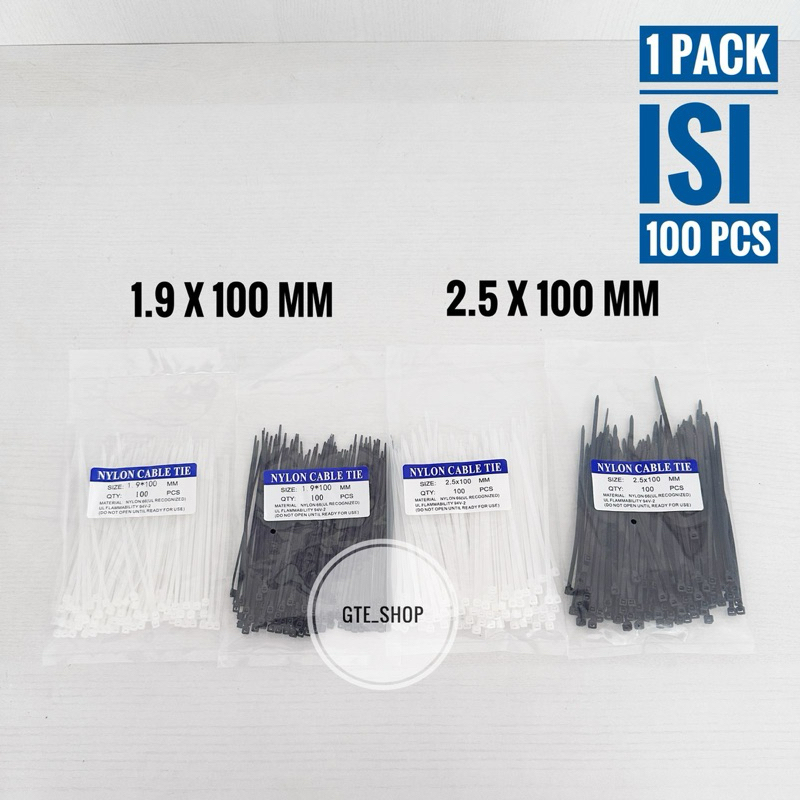 Jual Kabel Ties 10cm (100mm) PROMO TERMURAH Cabel Tie Warna Putih Dan Hitam 1pack isi 100pcs ...