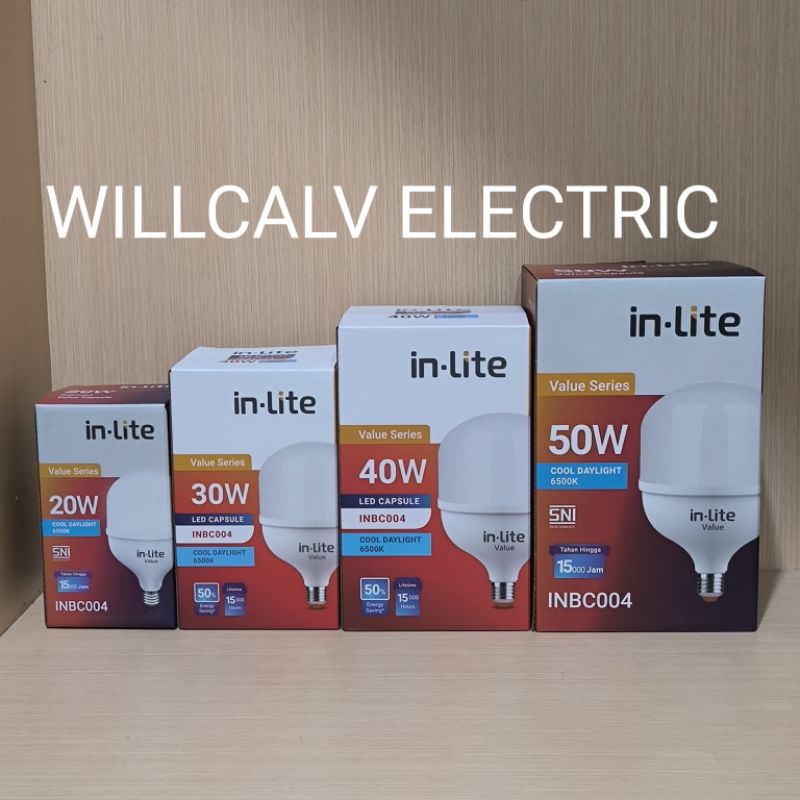 Jual Lampu LED INLITE INBC004 VALUE 20W 30W 40W 50W super terang putih 6500K E27 | Shopee Indonesia