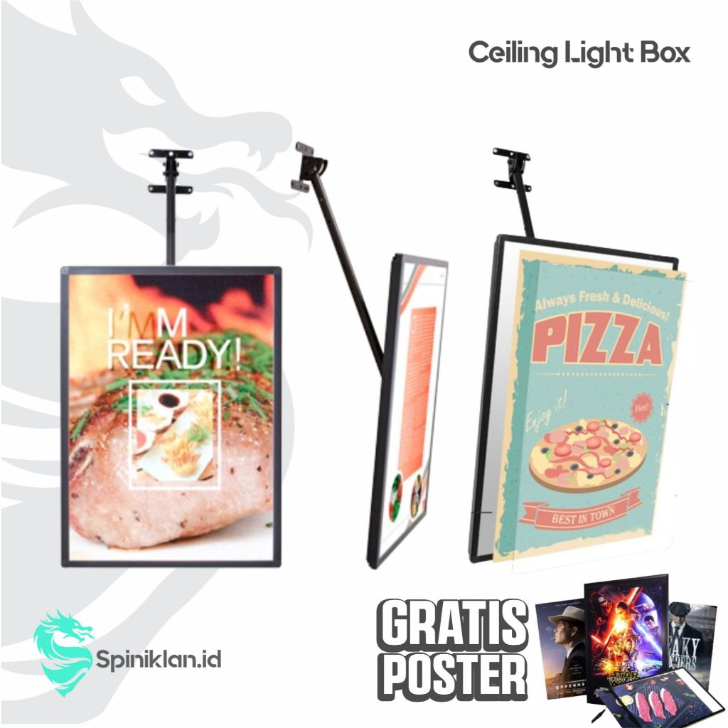 Jual Ceiling Light Box /Cafe Menu Board BRACKET /LED Signboard /Light ...