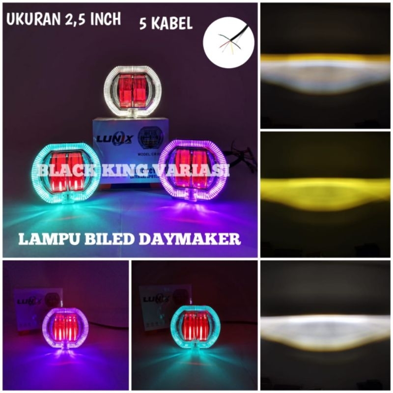 Jual Lampu tembak Motor billed projie 2 Led Lampu biled motor universal ...