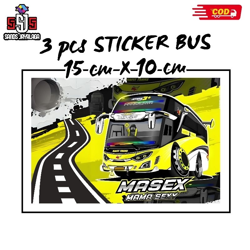 Jual STICKER BUS ISI 3 STICKER OM TELOLET OM STICKER BUS BASURI STIKER ...