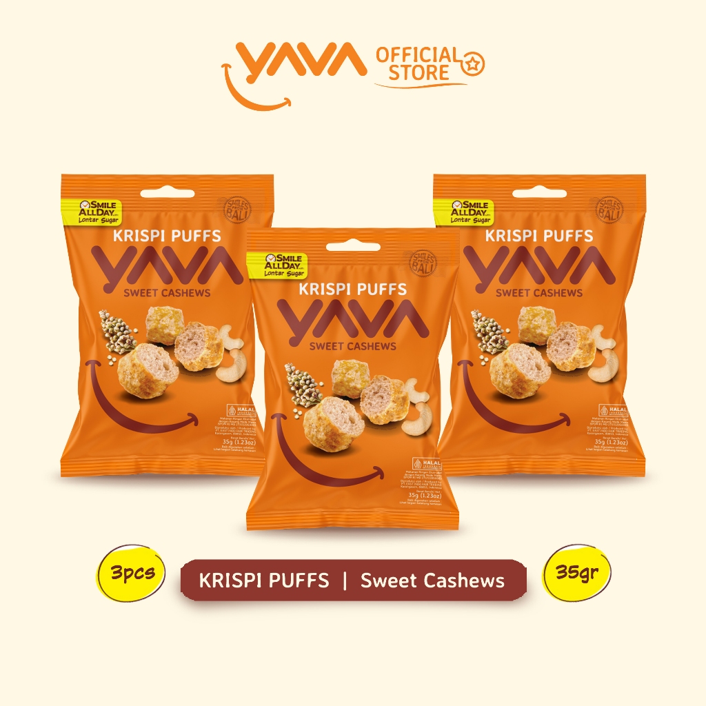 Jual YAVA Triple Pack Krispi Puffs Sweet Cashews (3 x 35g) | Shopee ...