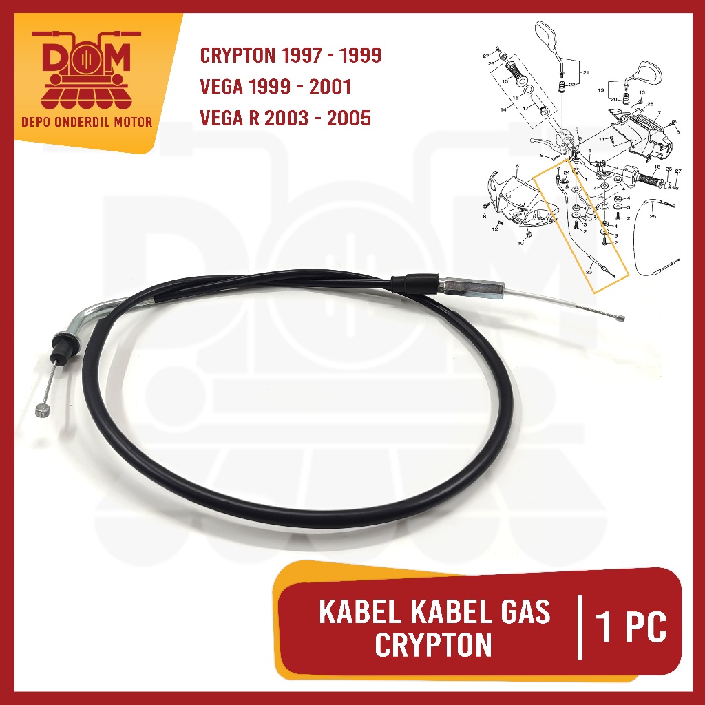 Jual Kabel Gas Crypton / Vega (TOKAIDO) Throttle Cable Cabel Seling ...