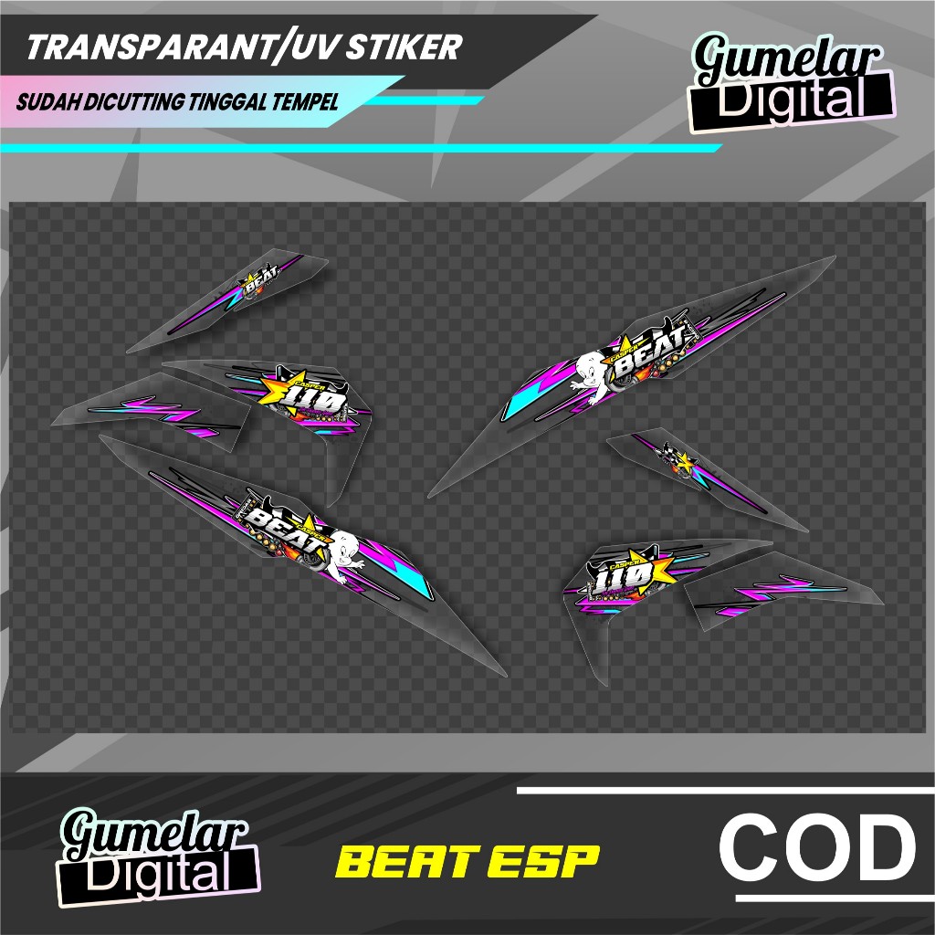 Jual STRIPING TRANSPARAN UV CLEAR SIMPEL HONDA BEAT ESP BEAT STREET ...