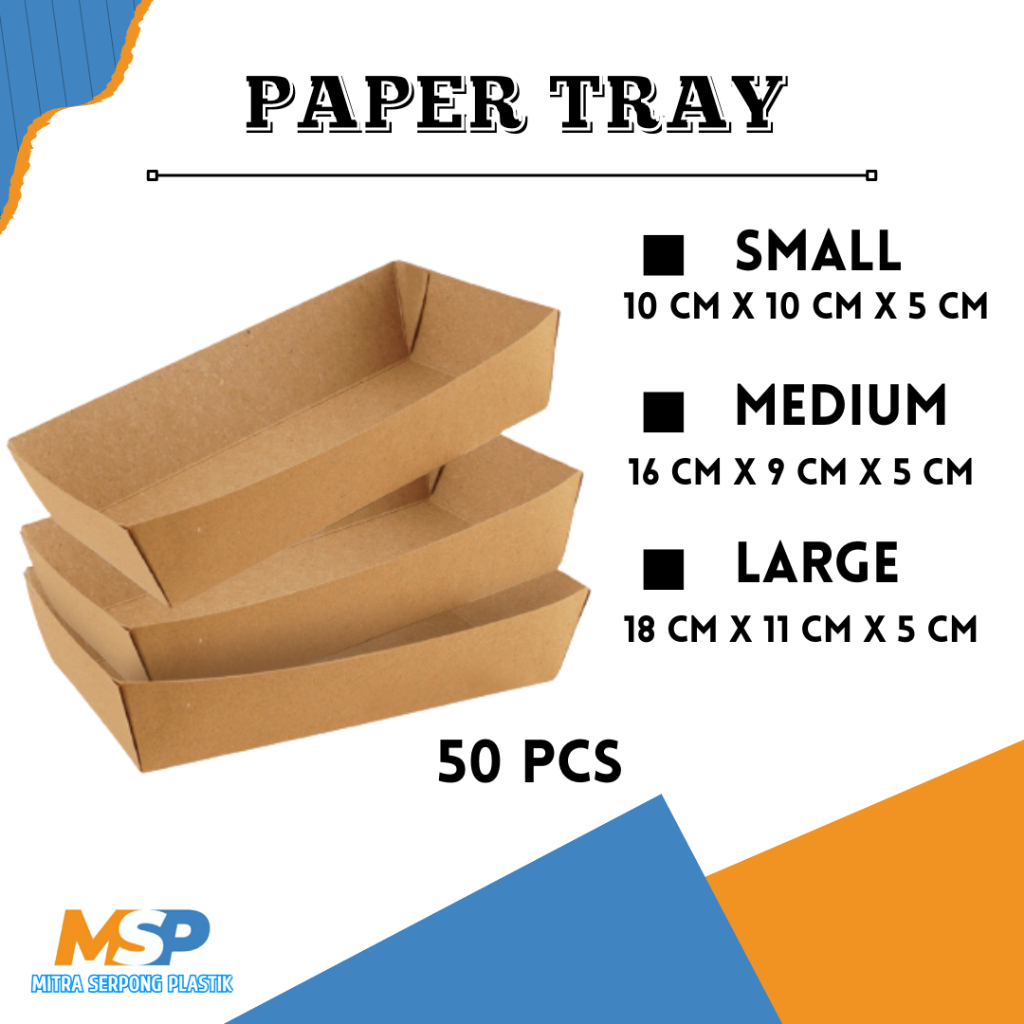 Jual MSP ~ PAPER TRAY | TRAY MAKANAN CRAFT / COKLAT ISI 50PCS | Shopee ...