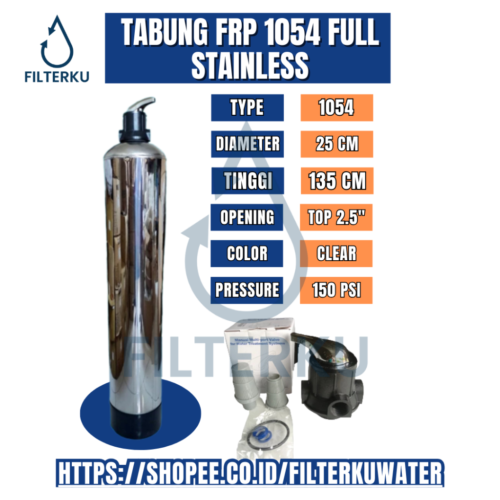 Jual Tabung Filter Detroit FRP 1054 Full Stainless | Shopee Indonesia