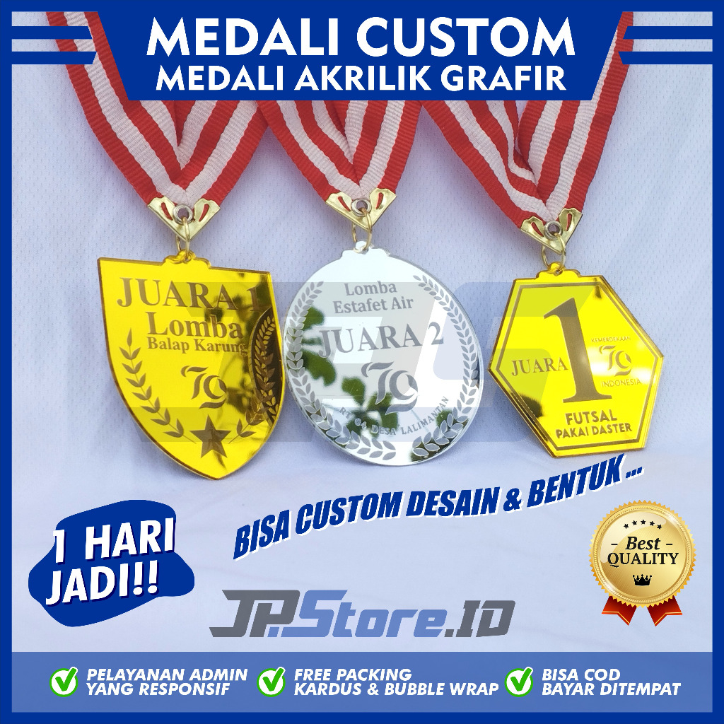 Jual MEDALI CUSTOM - MEDALI LOMBA AGUSTUSAN WISUDA - Mendali Akrilik ...