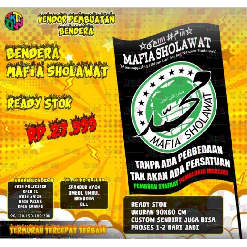 Jual BENDERA MAFIA SHOLAWAT READY STOK DAN CUSTOM | Shopee Indonesia