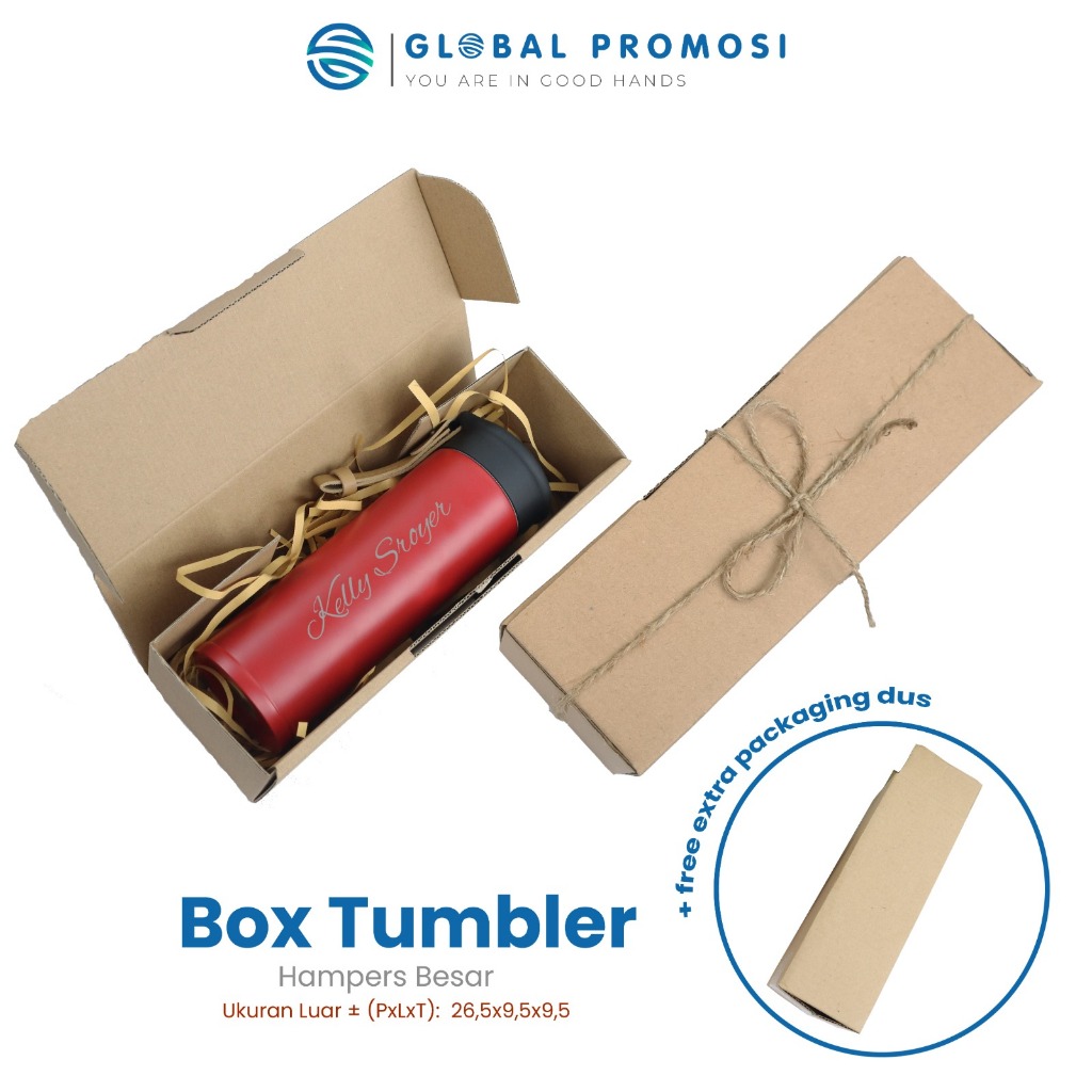 Jual Box/Dus Hampers Packaging Untuk Tumbler / Cutlery Set Bahan Kraft ...