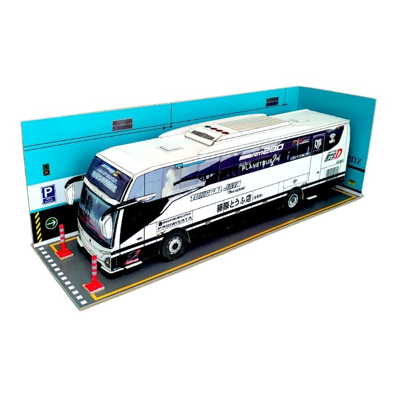 Jual Bus basuri papercraft bus telolet skala 1:50 full lampu dan ...