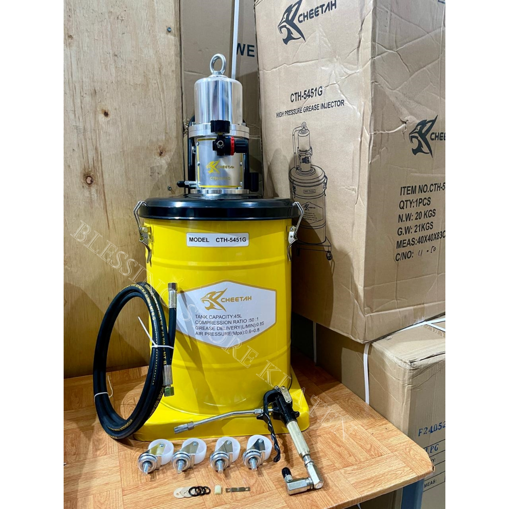 Jual POMPA GEMUK ANGIN / GREASE PUMP 45 LITER / POMPA GEMUK 45L CHEETAH ...