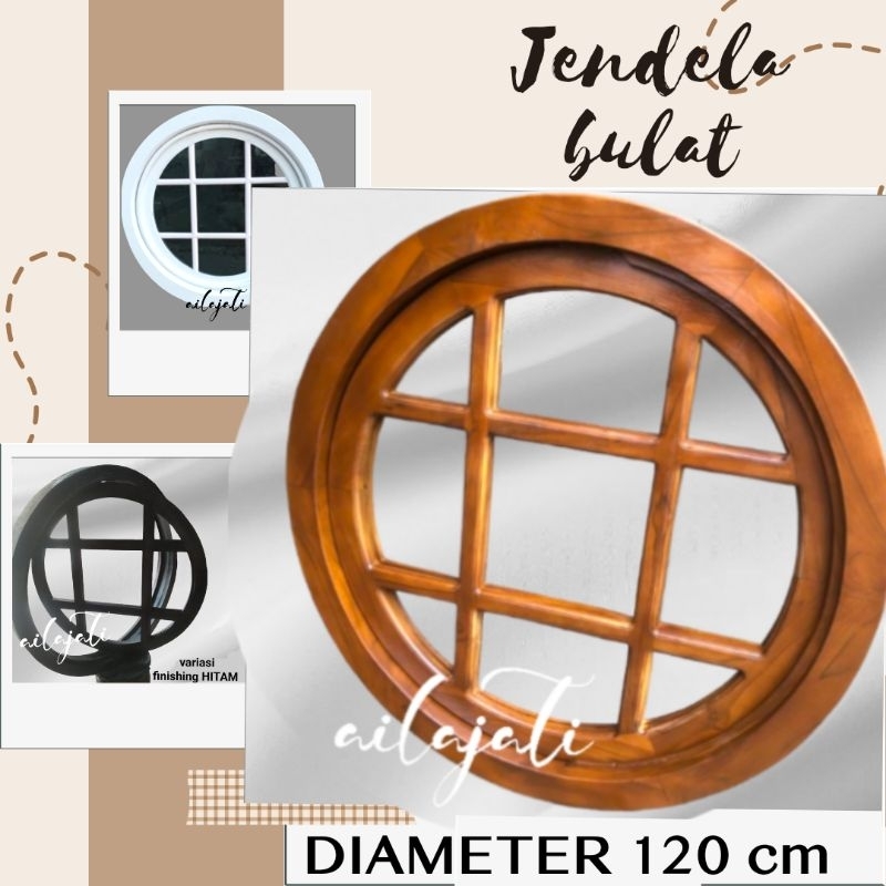 Jual Centimeter Jendela Bundar Pivot Putar Klasik Bahan Kayu Jati KB4 ...