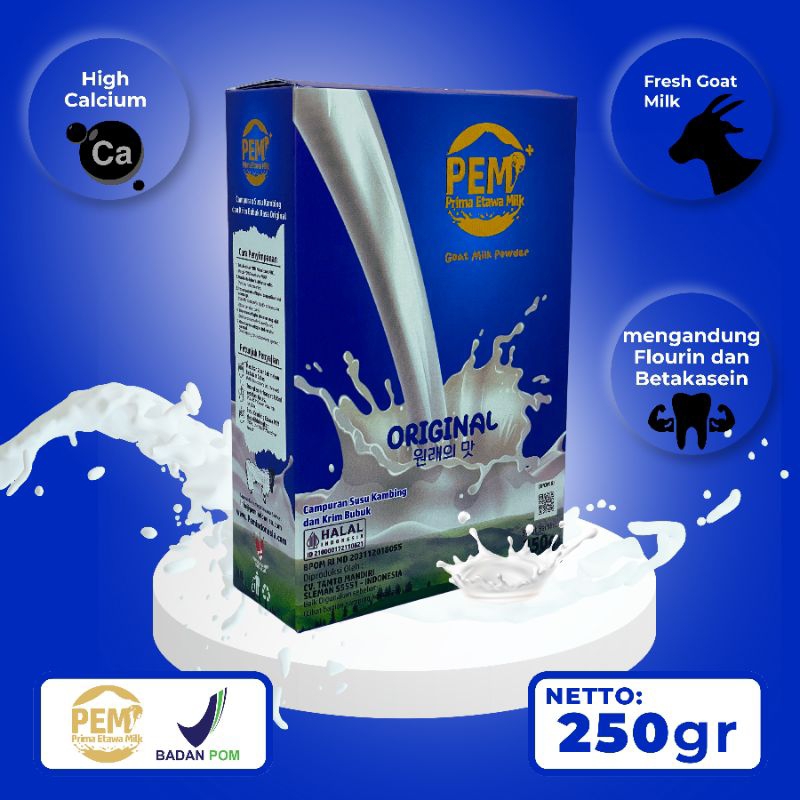 Jual PEM+ ettawa milk rasa Original Susu Bubuk Kambing 250gr bukan 1kg ...