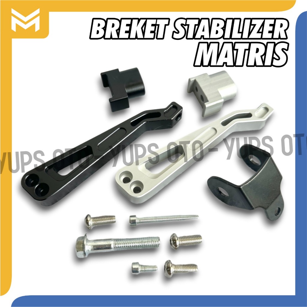 Jual BRACKET STABILIZER STANG MOTOR TENGAH FULL CNC WARNA SILVER BREKET ...